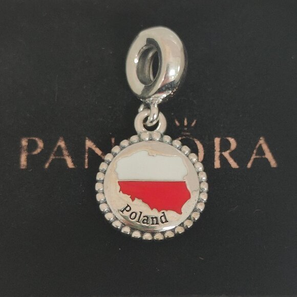 Pandora | Jewelry | Pandora Poland Flag Map Dangle Charm S925 Silver ...